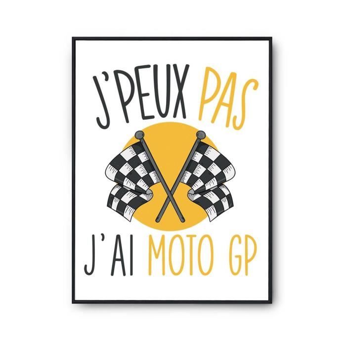 Affiche - Premium - Moto GP - Humour - A2 - Blanc - Décoration murale ...