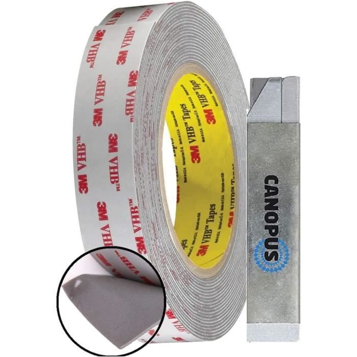 3M Ruban Adhésif Double Face Extra Fort Etanche 3M VHB (19mm x 4,5m) Adhesif 3M Ruban Mousse ...