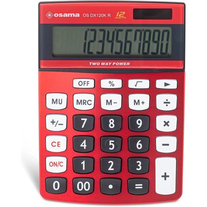 Calculatrice Bureau À 12 Chiffres + Écran Incliné En Métal ...