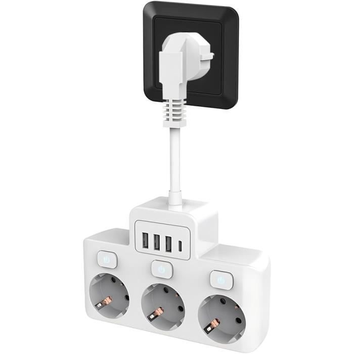 Multiprise Electrique 3 Prises 3600W-16A Avec 3 Interrupteurs ...