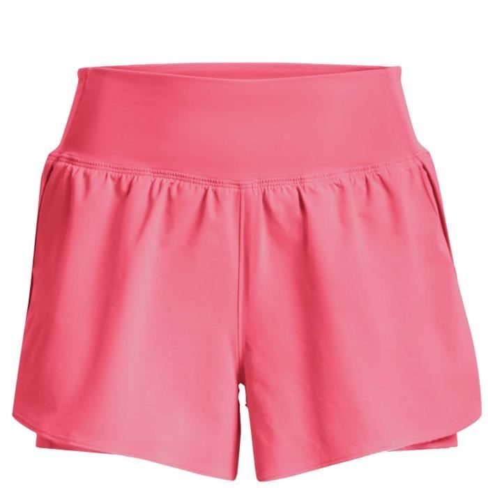 Short de Running Femme Under Armour Flex Woven 2-en-1 - Rose - Poche ...