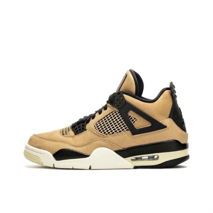 Chaussures de basket Nike Air Jordan 4 Jaune Crème - Cuir - Lacets ...