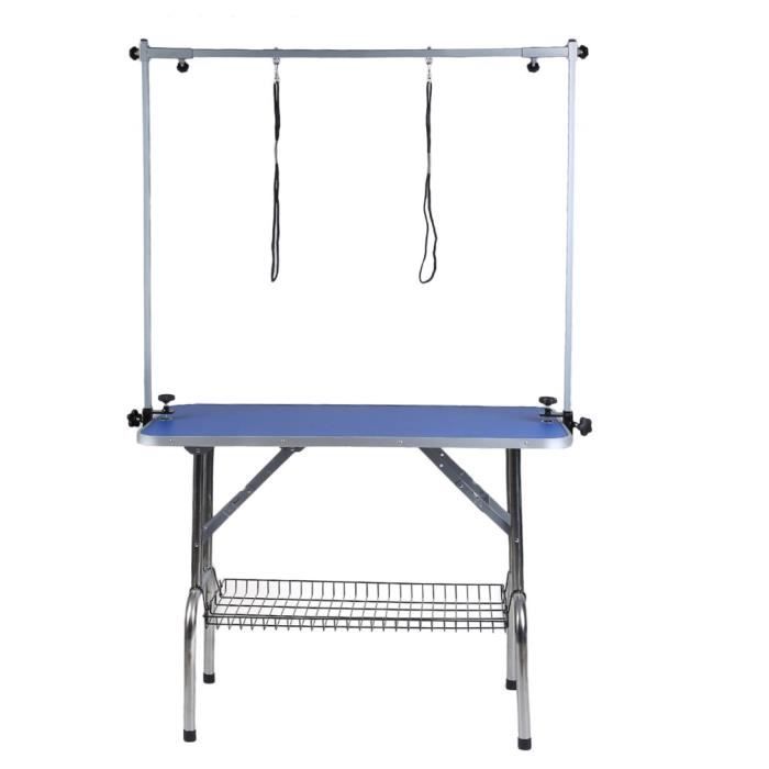 PRO Table Toilettage Ajustable Pliant Pour Chiens Avec 2 Potence ...