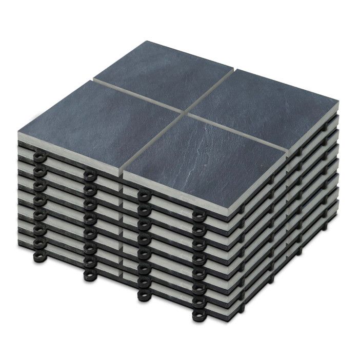 8 Dalles De Terrasse Clipsables 30 X 30 X 2 5 Cm Pierre Naturelle