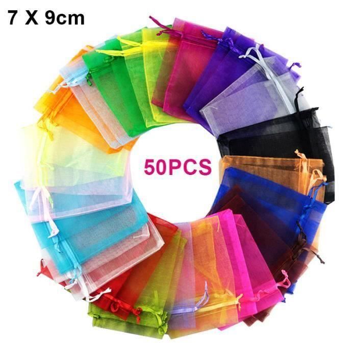 Happy-50 x Sachet Sac Pochette Chic Organza Bonbon Chocolat Cadeaux ...