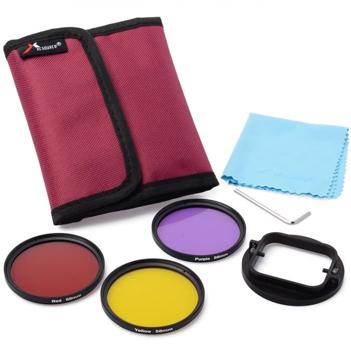 Kit Filtre de 3PCS Filtres du couleur + Adaptateur pour filtre 58mm ...