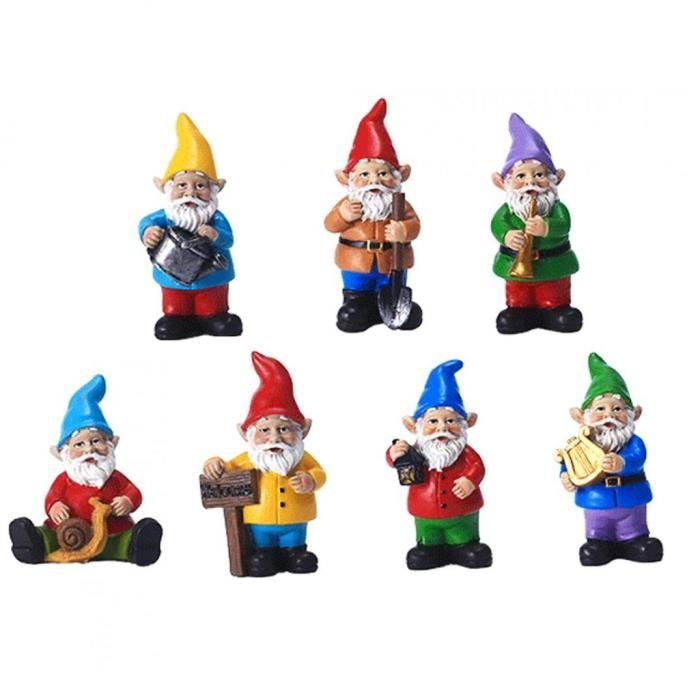 JOLI GNON GNOME Statue Statue Résine Début Décoration Fairy Paysage ...