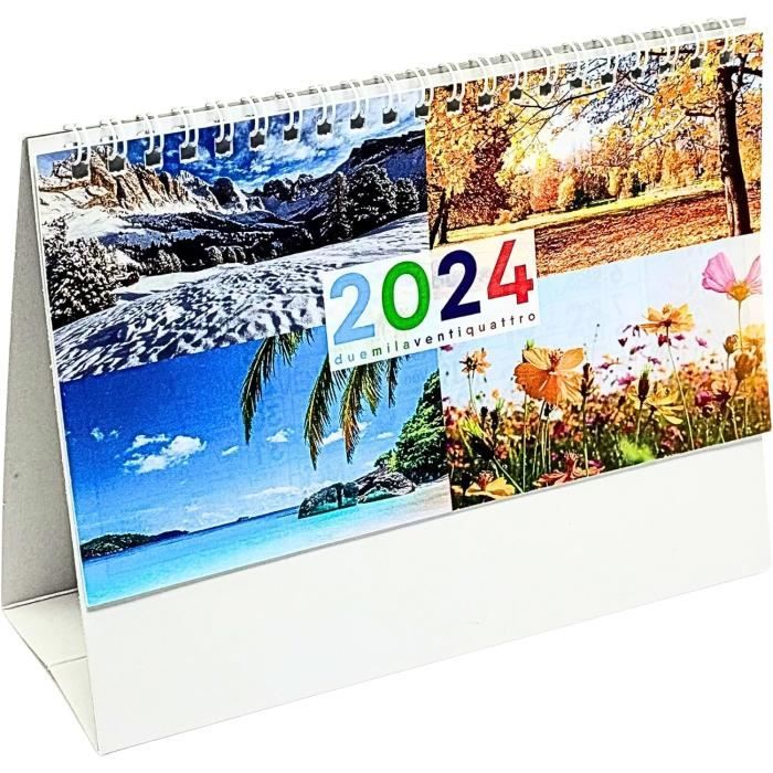 Calendrier De Table 2024: Design Avec 4 Saisons, Fêtes, Phases De La ...