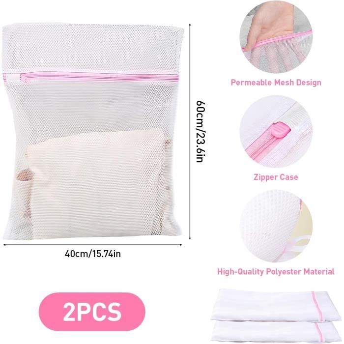 Filet À Linge 2Pcs Sac De Lavage 40 X 50Cm Machine À Laver Avec ...