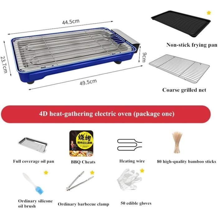 Maison Sans fumée Grill de table électrique Amovible Portable Barbecue ...