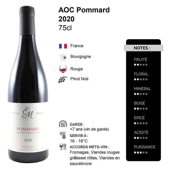 Pommard Rouge 2020 - 75cl - Maison Eddy Morey - Vin AOC Rouge de ...