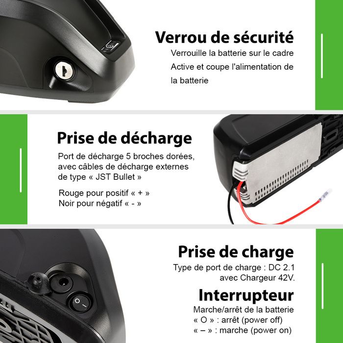 YOSE POWER Batterie de Vélo électrique Hailong 36V 13Ah (481Wh) - 4 ...