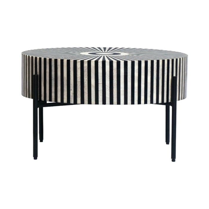 Table basse ronde ZEBRY 64 cm noir et blanc – Design graphique ...