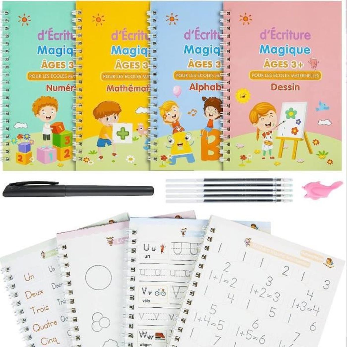 4 Cahier Ecriture Francais Set,Ecriture Calligraphique en Français ...