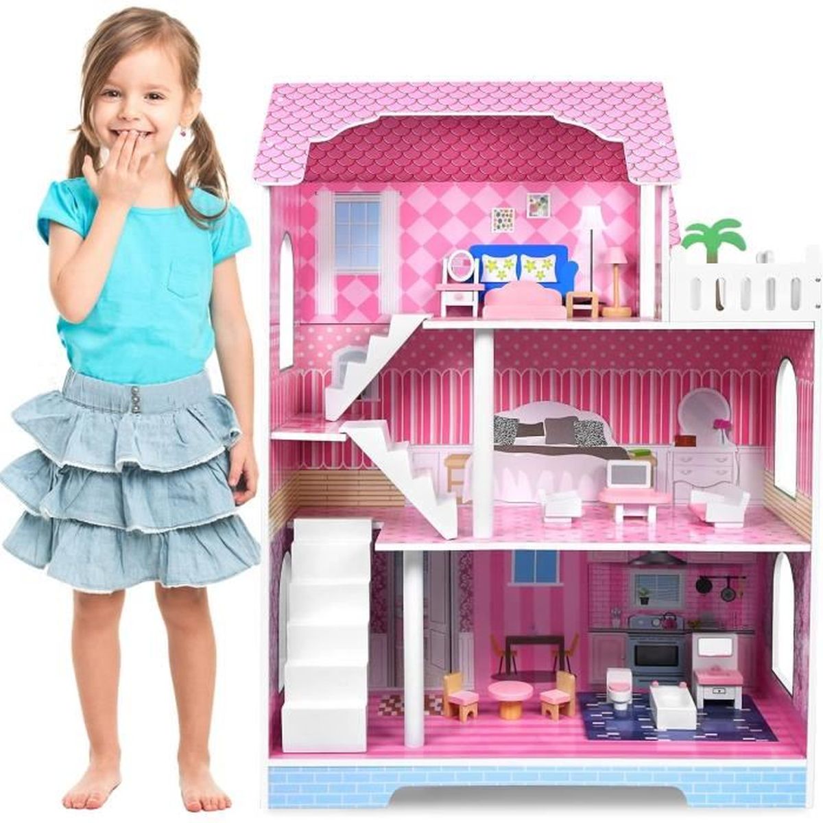 Ensemble de jeu de poupée, avec Meubles et Accessoires, Maison de ...