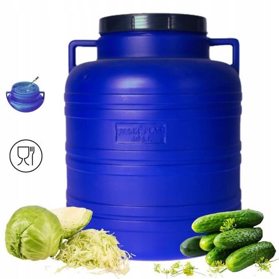 Baril tonneau Fût en Plastique Bleu 40L avec Couvercle et Poignées ...