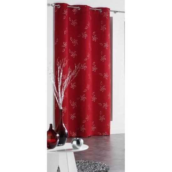 Rideau occultant et isolant 140x240 cm Ylang Rouge - Cdiscount Maison