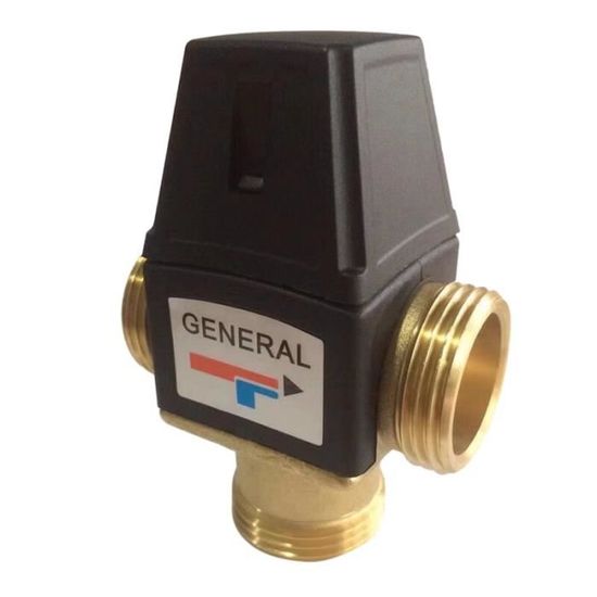 Thermostat,Vanne de mélange thermostatique en laiton pour chauffe-eau solaire, 3 voies, filetage ...