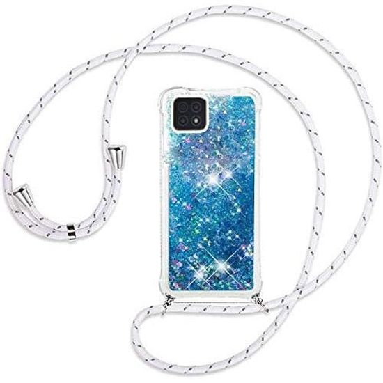 Collier Oppo A72-A53 -A73 5G Coque,Glitter Liquide Collier Téléphone ...