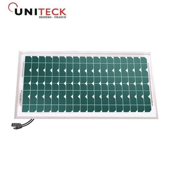 Panneau solaire - UNITECK - Unisun 20W 24V Monocristallin - Rendements exceptionnels - Structure ...