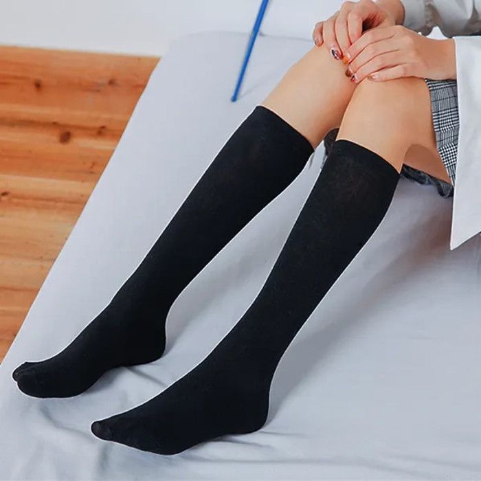 Chaussettes longues Style coréen pour femmes,chaussettes chaudes en ...