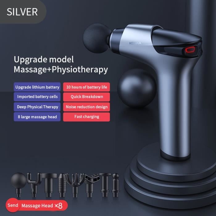 Silver No Box - Massage Gun New Generation Back and Neck Massager Deep ...