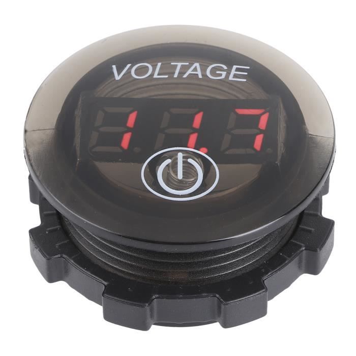 RHO-Voltmètre de moto Jauge de batterie de voiture de voltmètre numérique universel à LED DC 12 ...