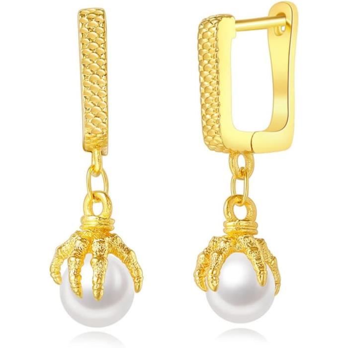 1 Paire L Oreille De Perle De Griffe De Dragon Argollas Para Hombre ...