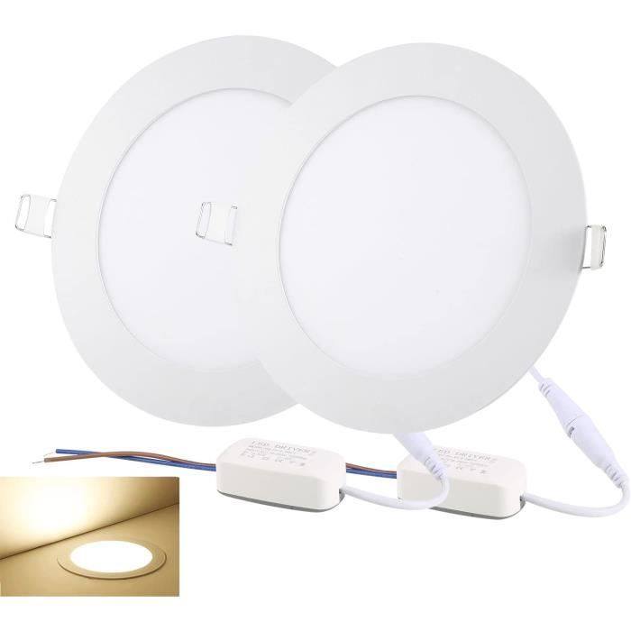 Spot LED Encastrable Extra Plat 9W, 810 Lumen Encastré Lampe Plafonnier, Blanc Chaud 3000K Rond ...