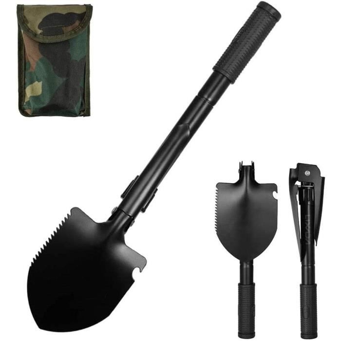 Pelle de camping pliable, mini pelle de survie multifonctionnelle avec pochette de transport ...