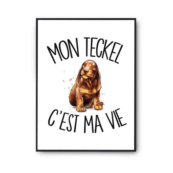 Affiche Teckel c'est la vie Chien | Poster Tableau Sport Humour pour ...
