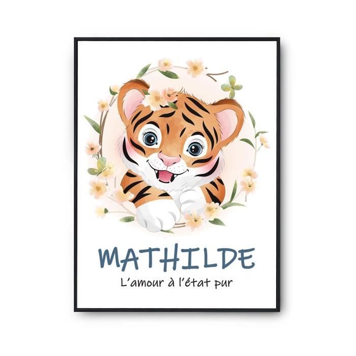 Affiche - Mathilde - Amour Pur Tigre - 42 x 59.3 cm - Noir - Décoration murale - Contemporain ...