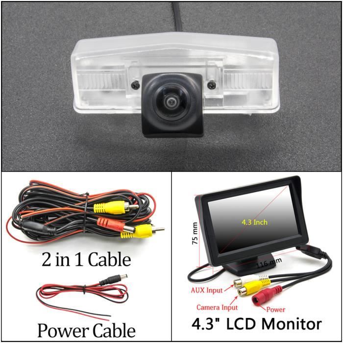 Caméra de recul,caméra de vue arrière HD 1280x720 Fisheye, pour toyota ...