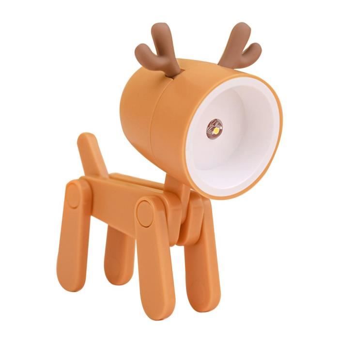 Veilleuse LED en forme de cerf avec des animaux de compagnie, lampe de ...