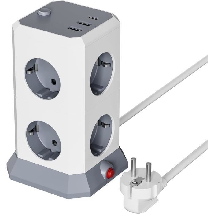 8 Voies Multiple Socket Cube, 2 Fiches Multiples Usb 1 Type C, Prises 8 ...