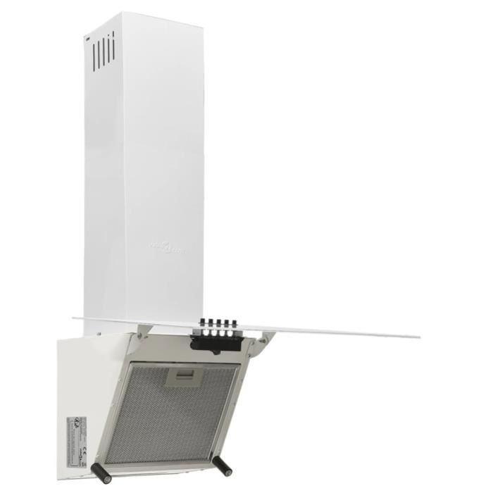 FAN-Hotte murale 60 cm Acier et verre trempé Blanc-FAN51668 - Cdiscount ...