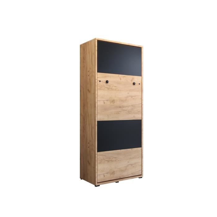 Armoire lit escamotable Horizontal DEPP 120 avec Coffre - Style ...