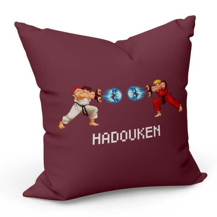 Housse de coussin Rouge Hadouken Pixel Art Jeux Vidéo Retro Video Game ...