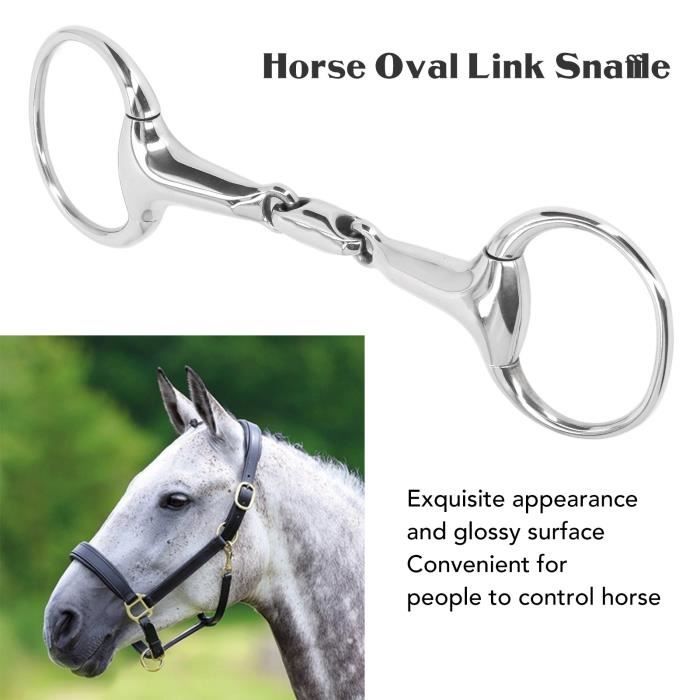 Cheval Gag Lâche Anneau Cheval Gag Anneau Snaffle Bite En Acier Inoxydable 125mm Lâche Ovale ...
