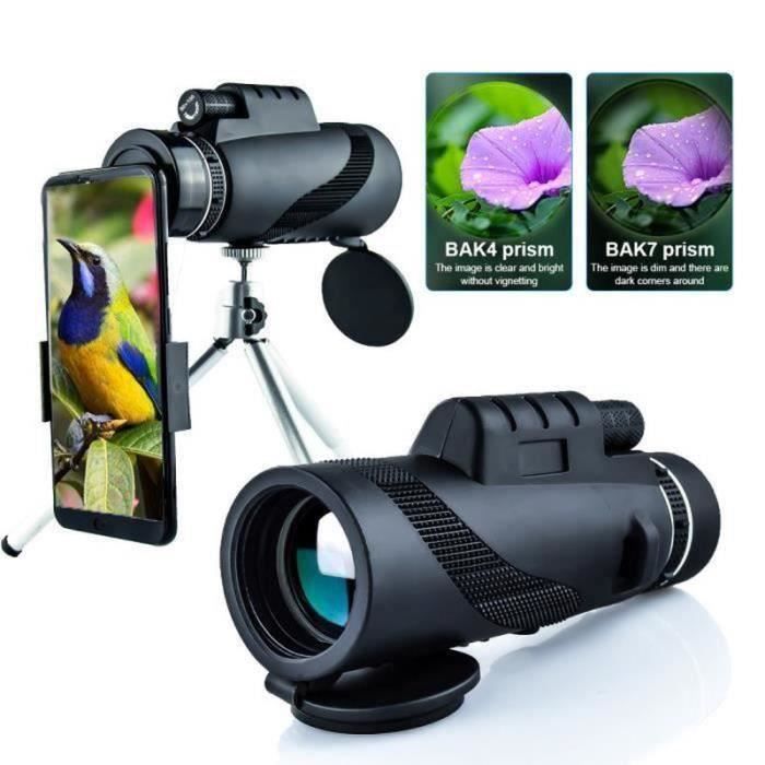 Betian-Telescope Monoculaire Puissant HD 40 x 60 BAK4 Prisme FMC ...