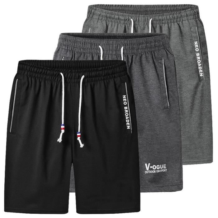 Short Homme Lot de 3 Mode Été Short Sport Homme Avec Cordon De Serrage ...