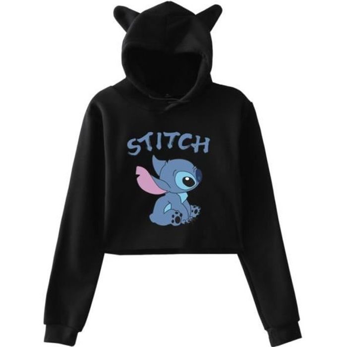 Sweatshirt à capuche court pour Femme - FINDPITAYA - Stitch Mode ...