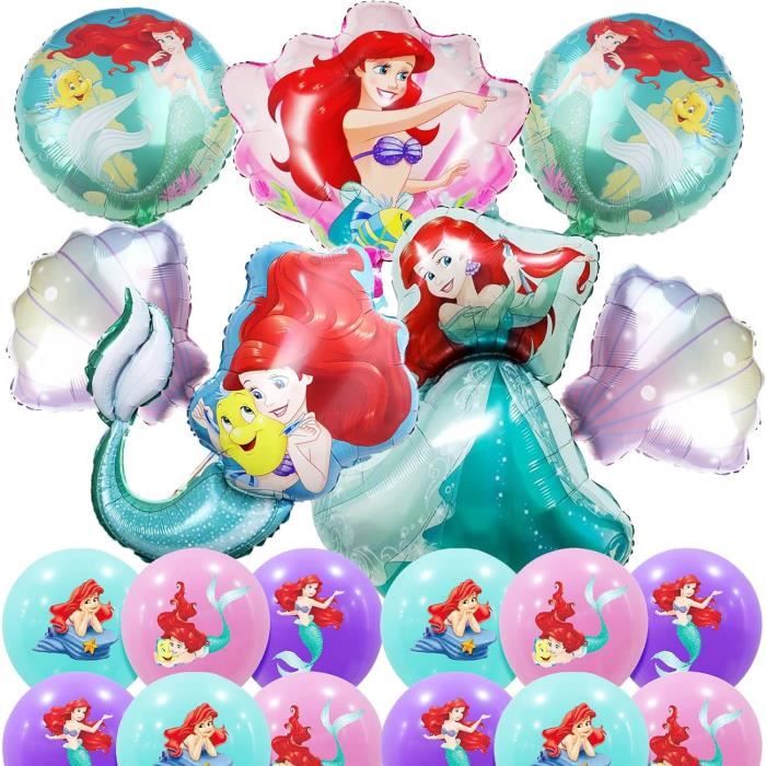 Ariel Lot De 20 Ballons En Aluminium Avec Imprimé Sirène Princesse ...