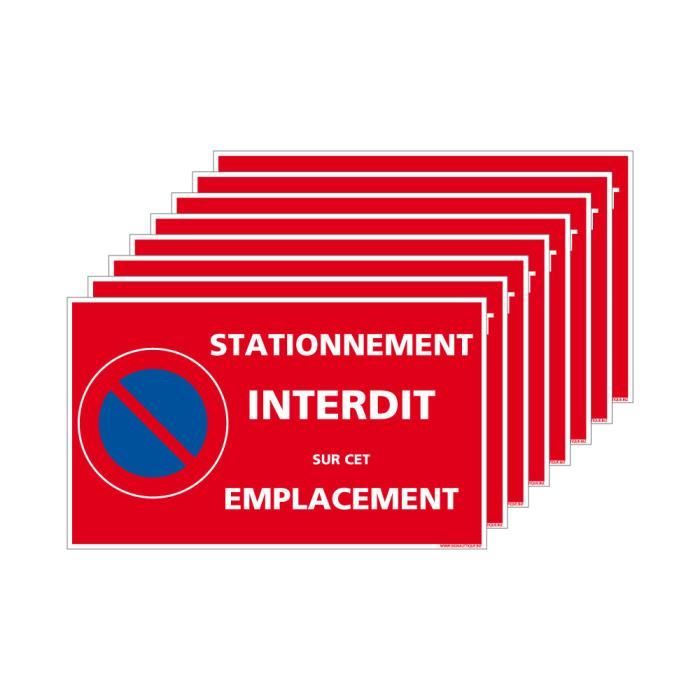 Lot d'autocollants STATIONNEMENT INTERDIT SUR CET EMPLACEMENT Planche ...