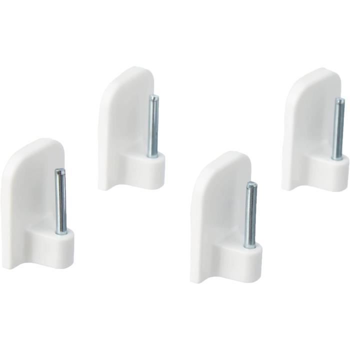 GARDINIA Crochet Adhésif pour Barre de Vitrage Hauteur 11 mm Blanc ...