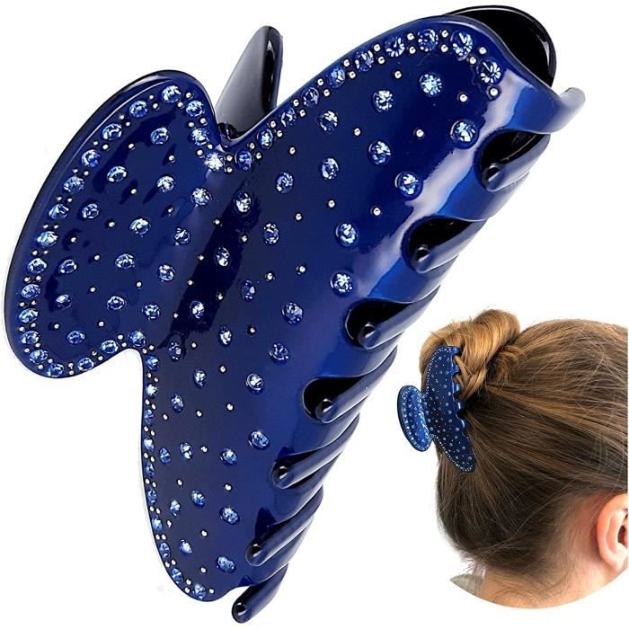 Grande Pince Cheveux Femme Brillante Teinte e Nuit , Pince Crabe ...