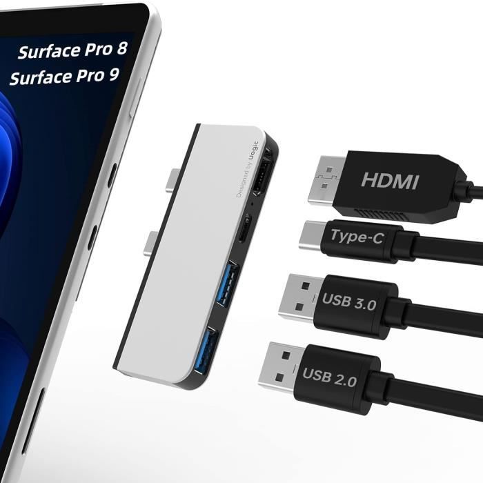 Station D'Accueil Surface Pro 8 Hub Avec Adaptateur Hdmi 4K, Port Usb C ...
