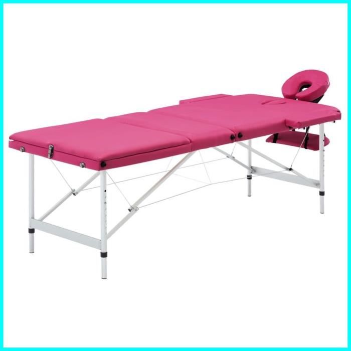 DXBK Table de massage pliable 3 zones Aluminium Rose 110197 - Cdiscount ...
