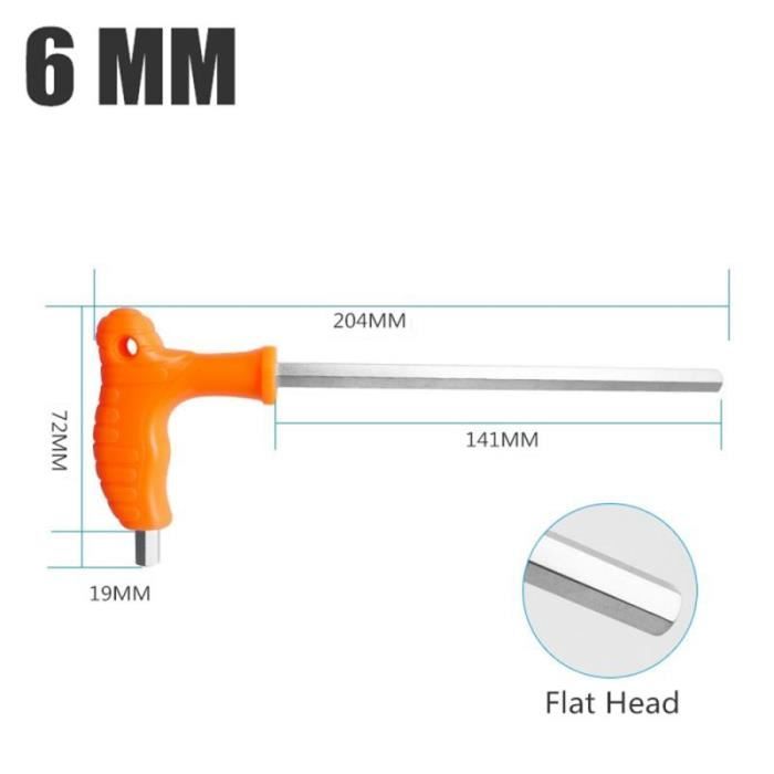 CLE A MOLETTE,6mm flat head--Clé hexagonale allen à tête plate ...