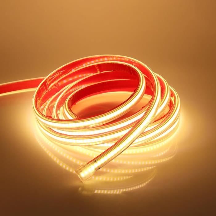 Bande LED Etanche 220V,COB 288LEDs-M Ruban Étanche IP65 Découpable ...
